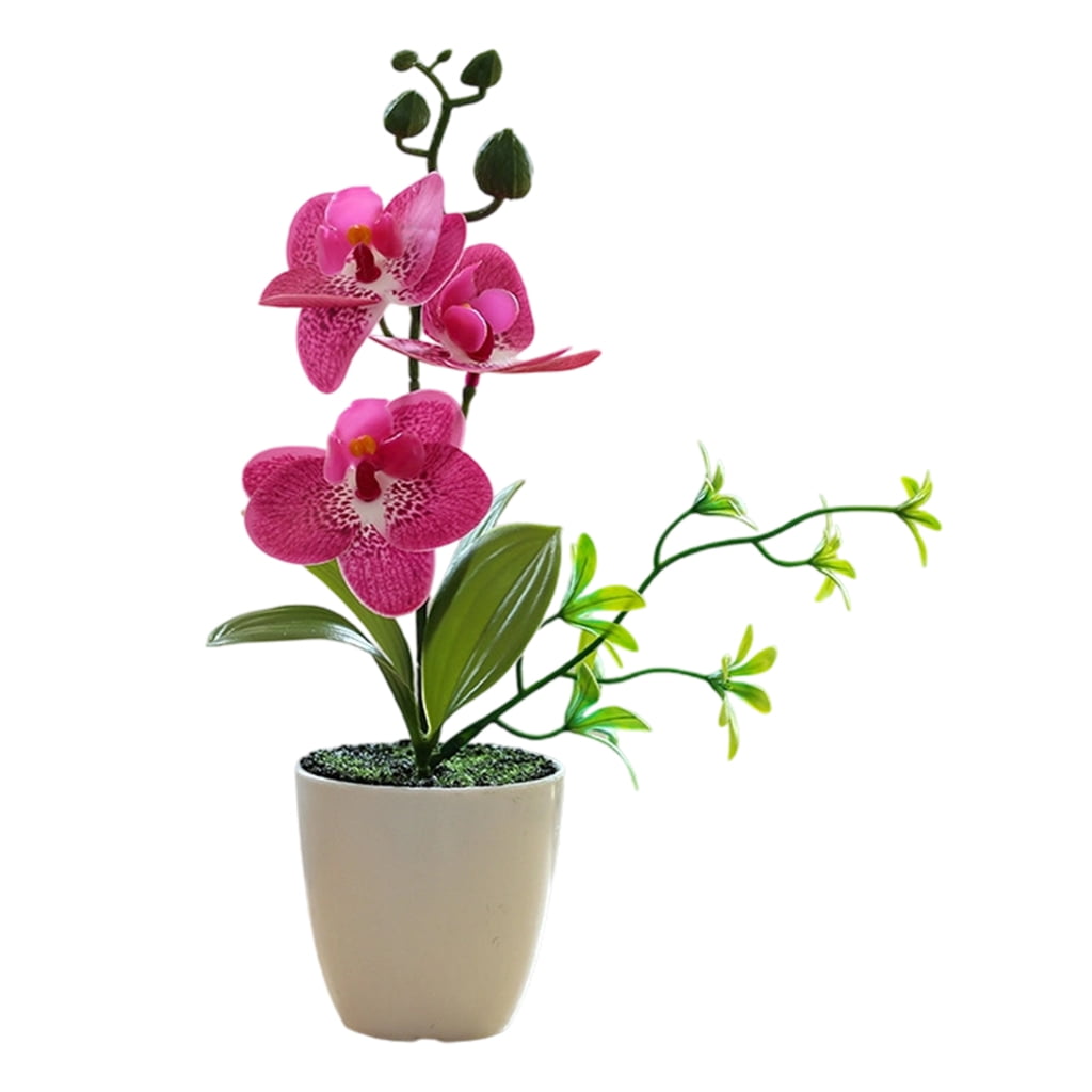 Permanent Butterfly Orchids Artificial Display Flower Pots Realistic ...
