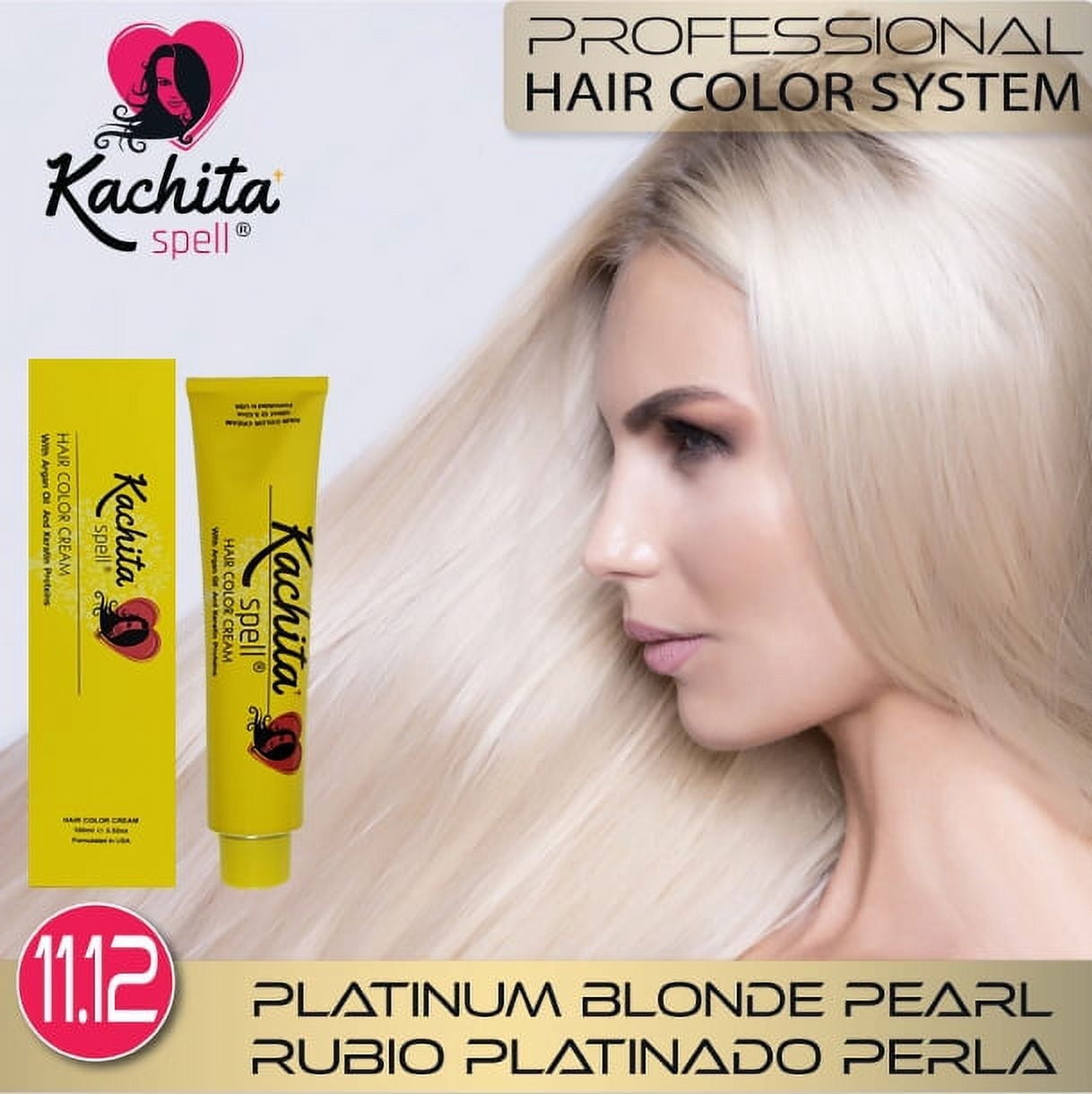 Permanent Hair Dye Platinum Blond Pearl 11.12 Kachita Spell 3.52 oz 100 ...