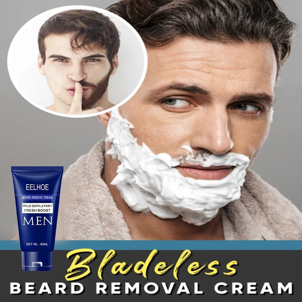 Permanent Hair Removal Cream for Men, 60ml Depilatory Paste for Beard ...