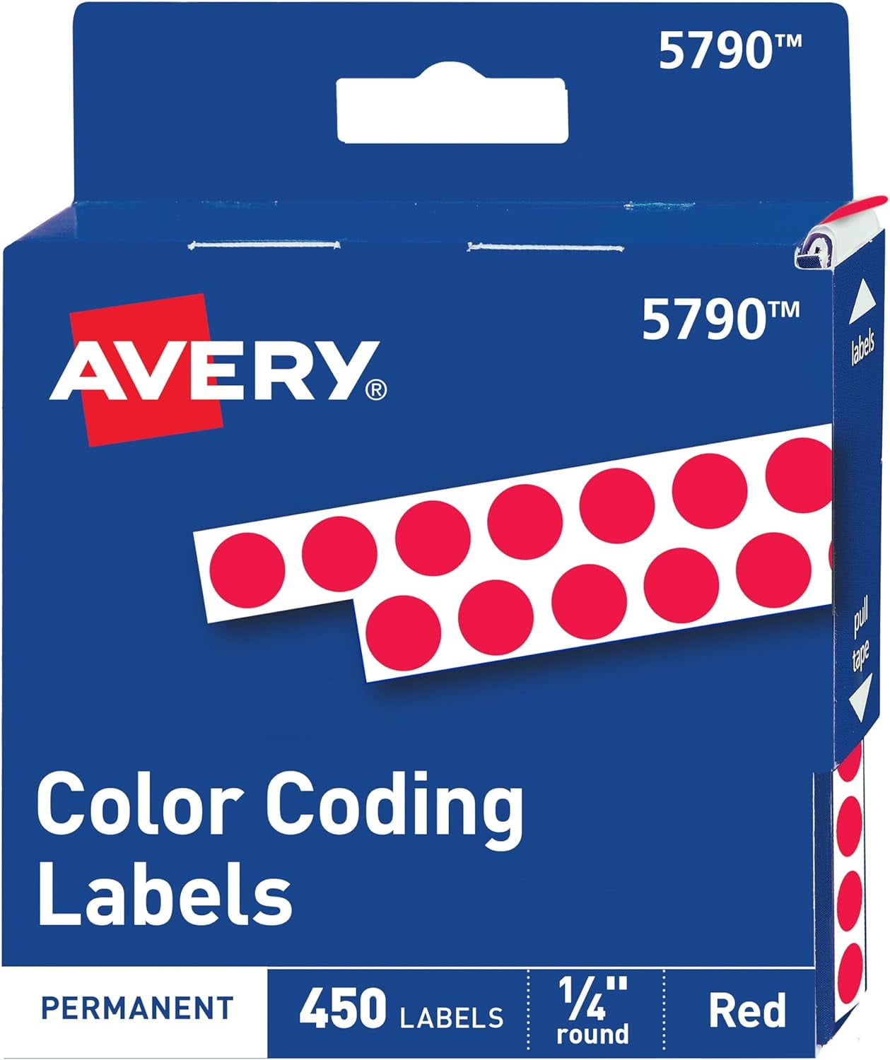 Permanent Labels, 1/4 Inch Round Stickers, Red, Non-Printable, 450 Dot ...