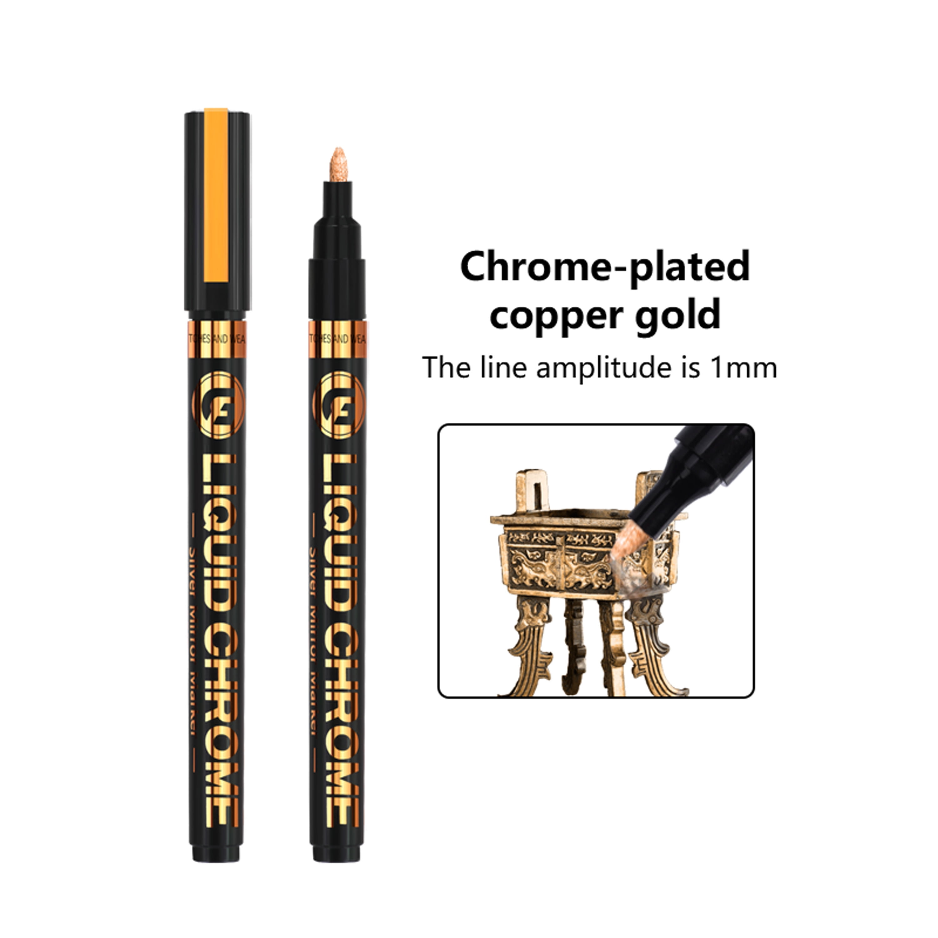 Permanent Liquid Mirror Chrome Marker,Chrome Mirror Paint Pens for Any ...