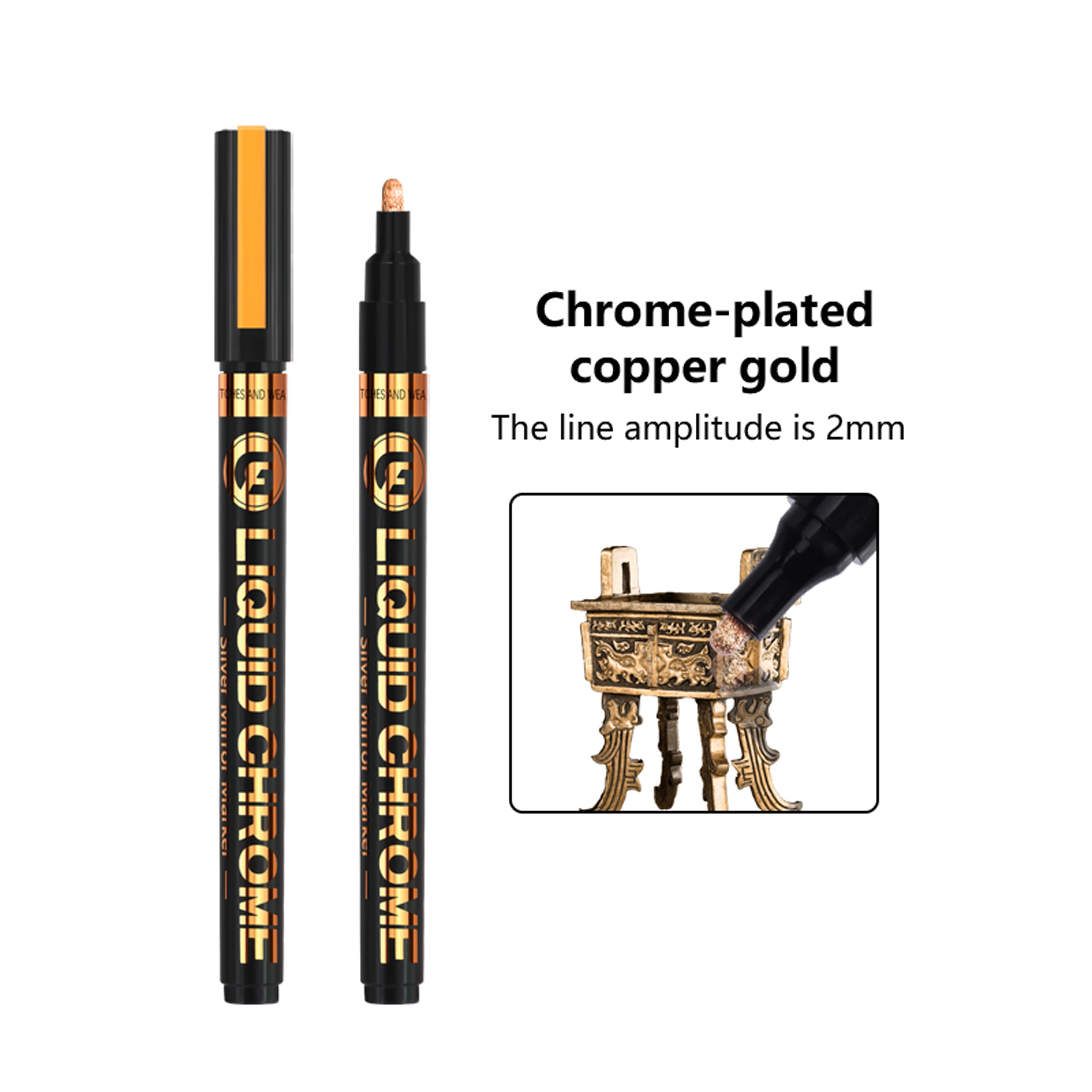 Permanent Liquid Mirror Chrome Marker,Chrome Mirror Paint Pens for Any ...
