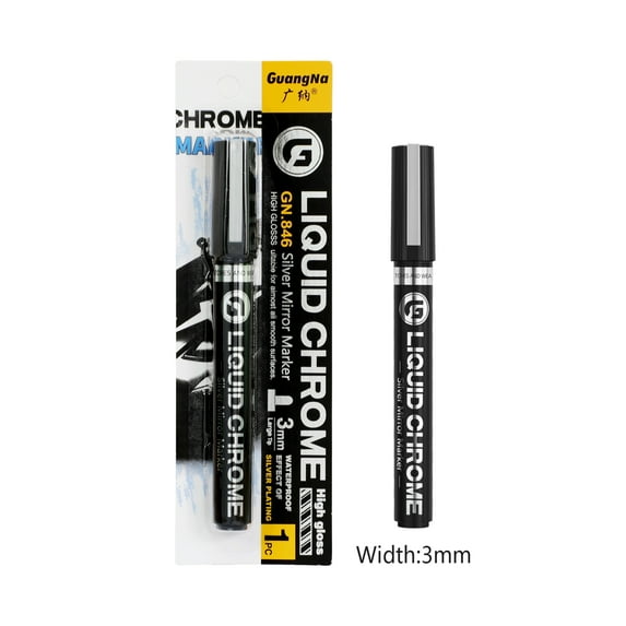Holzlrgus Permanent Liquid Mirror Chrome Marker, Silver, High-Gloss ...