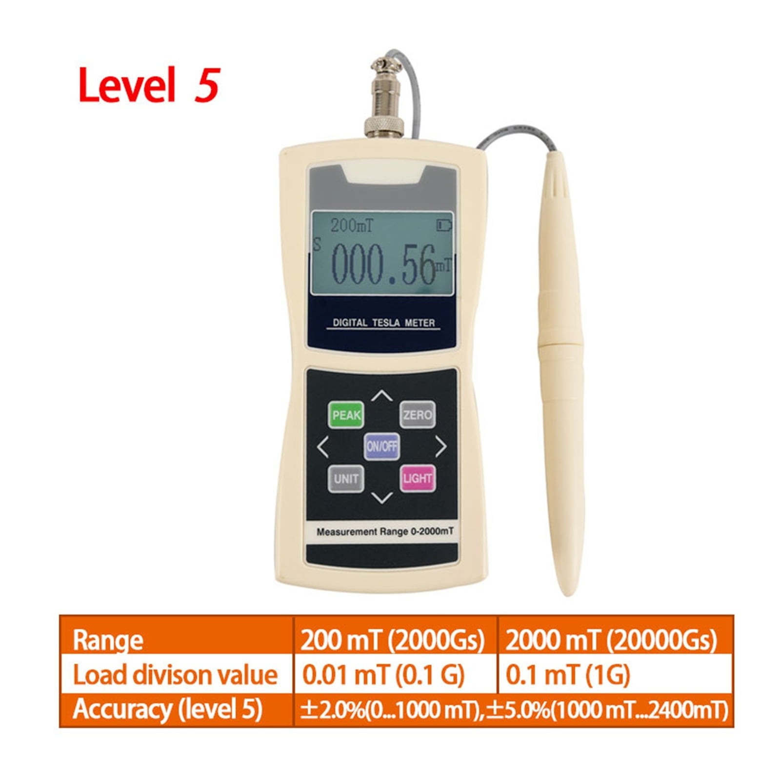 Permanent Magnet Gauss Meter,Handheld Digital Tesla Meter Magnetic Flux ...