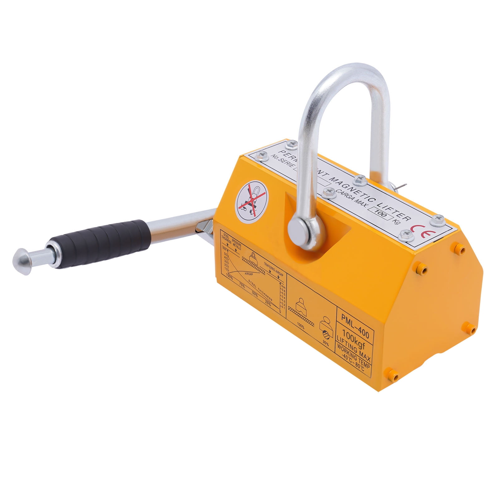 Permanent Magnetic Lifter Lifting Magnet Galvanizing Hoist 220lbs 100kg ...