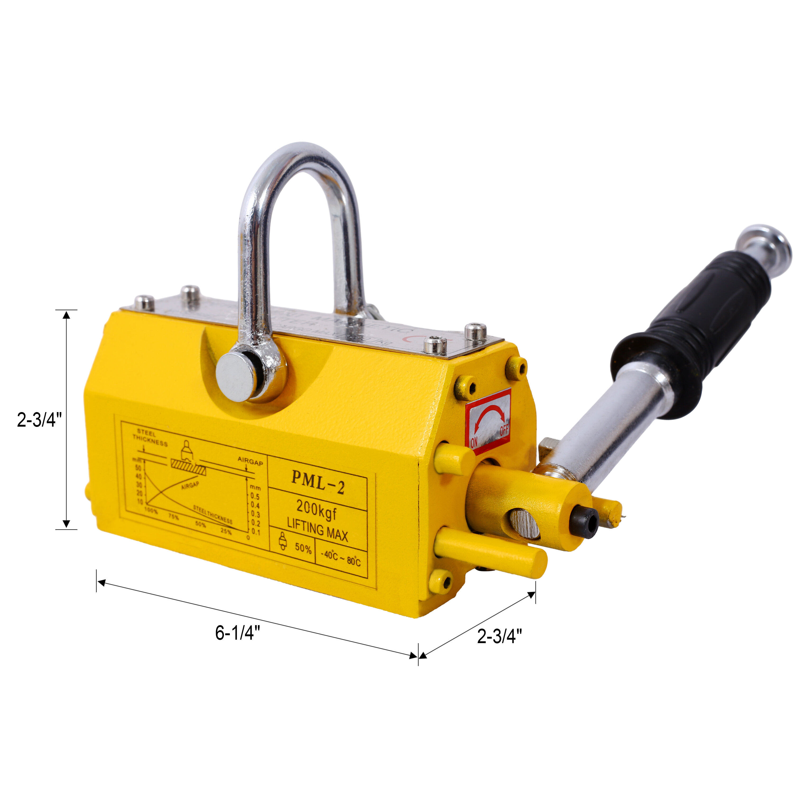 Permanent Magnetic Lifting with Release, 440 lbs/200kg Heavy Duty ...