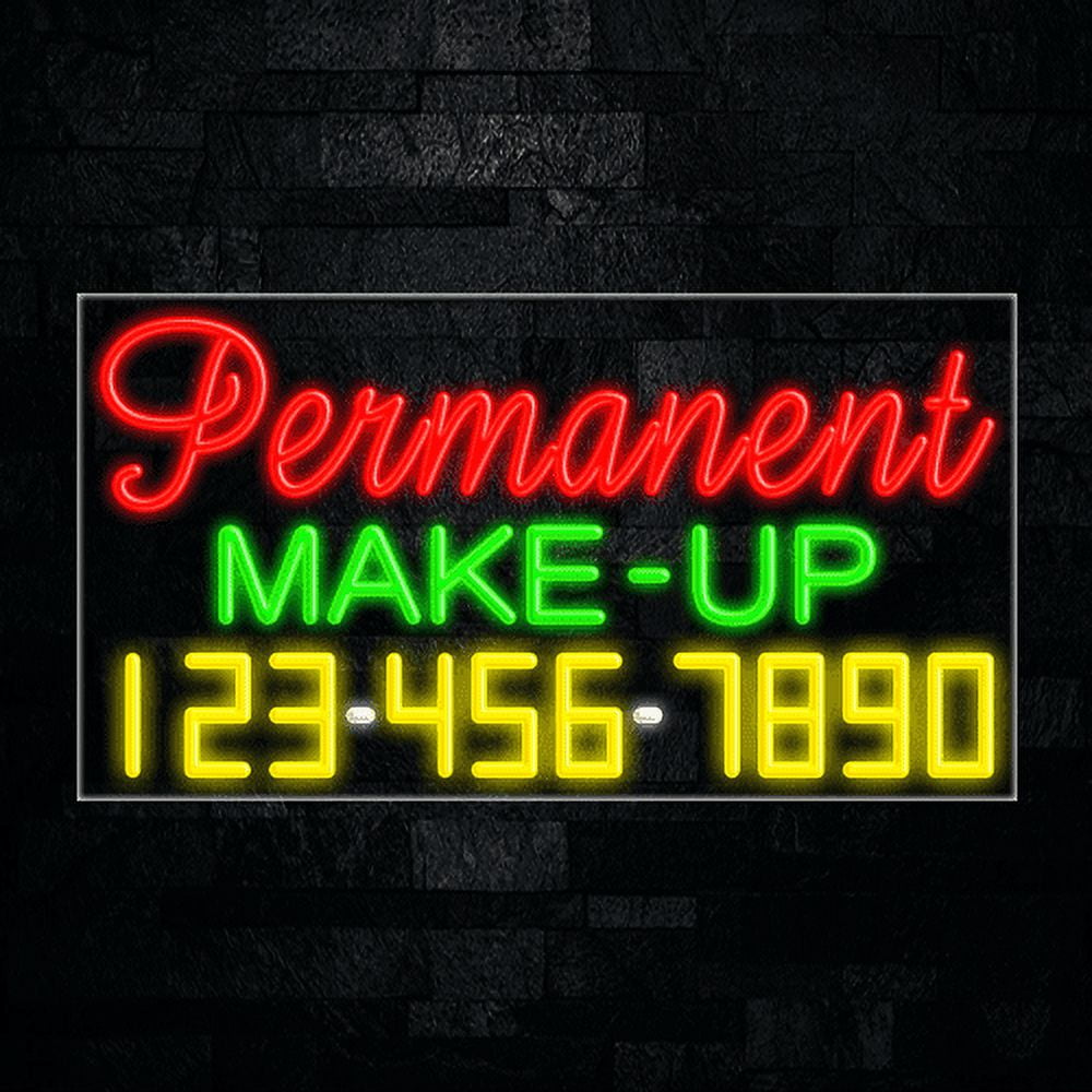Permanent Make Up LED Neon Sign 33"L x 18"H #35094 - Walmart.com