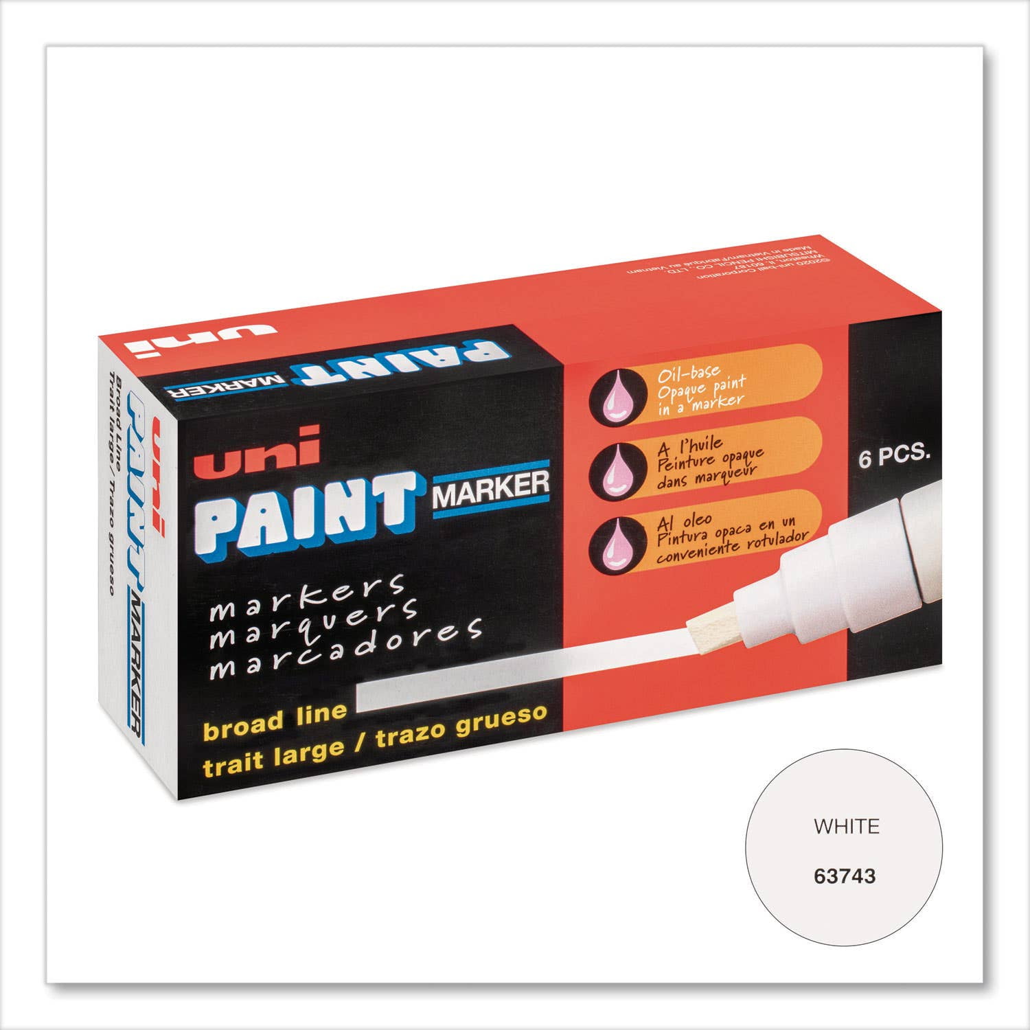 Permanent Marker, Broad Chisel Tip, White - Walmart.com