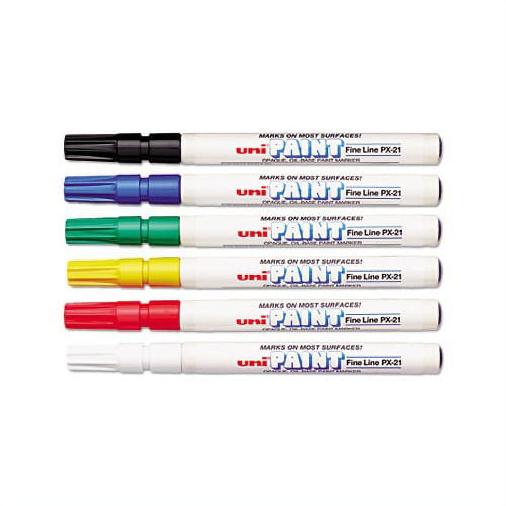 Permanent Marker Fine Bullet Tip, Assorted Colors, 6/Set - Walmart.com