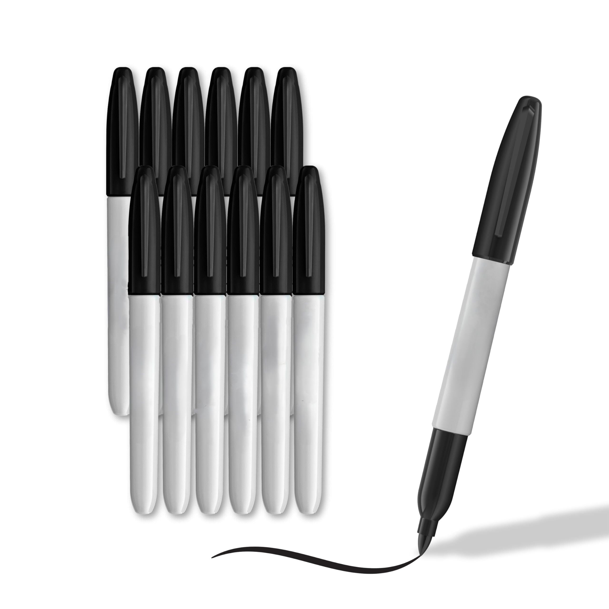 Permanent Markers, Fine Point, Black, 12 Count - For Classroom, Office ...