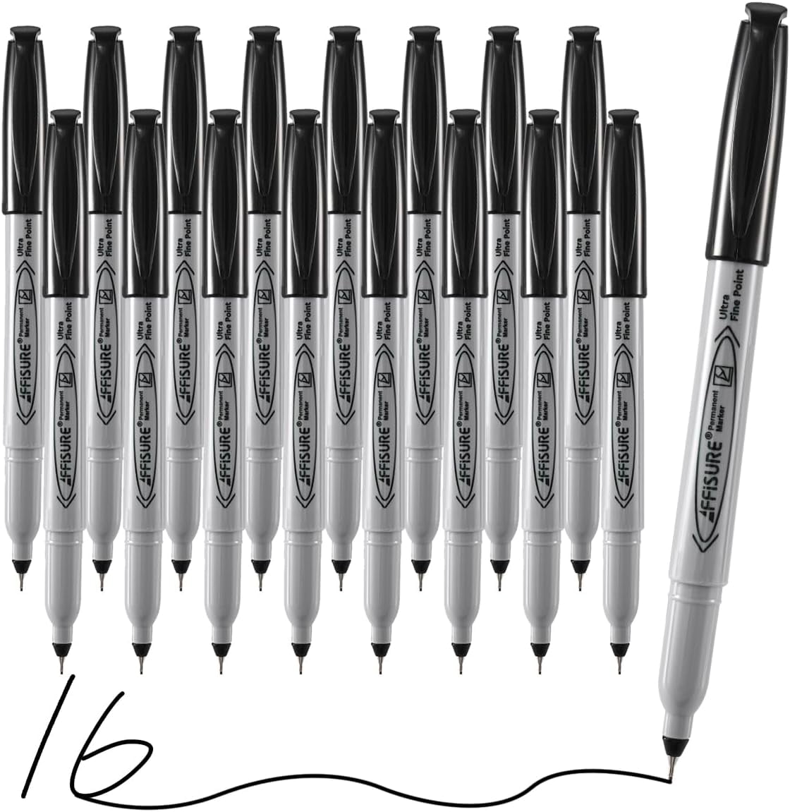 Permanent Markers, Ultra Fine Point, Black, 16 Count, 0.4mm, tip ...