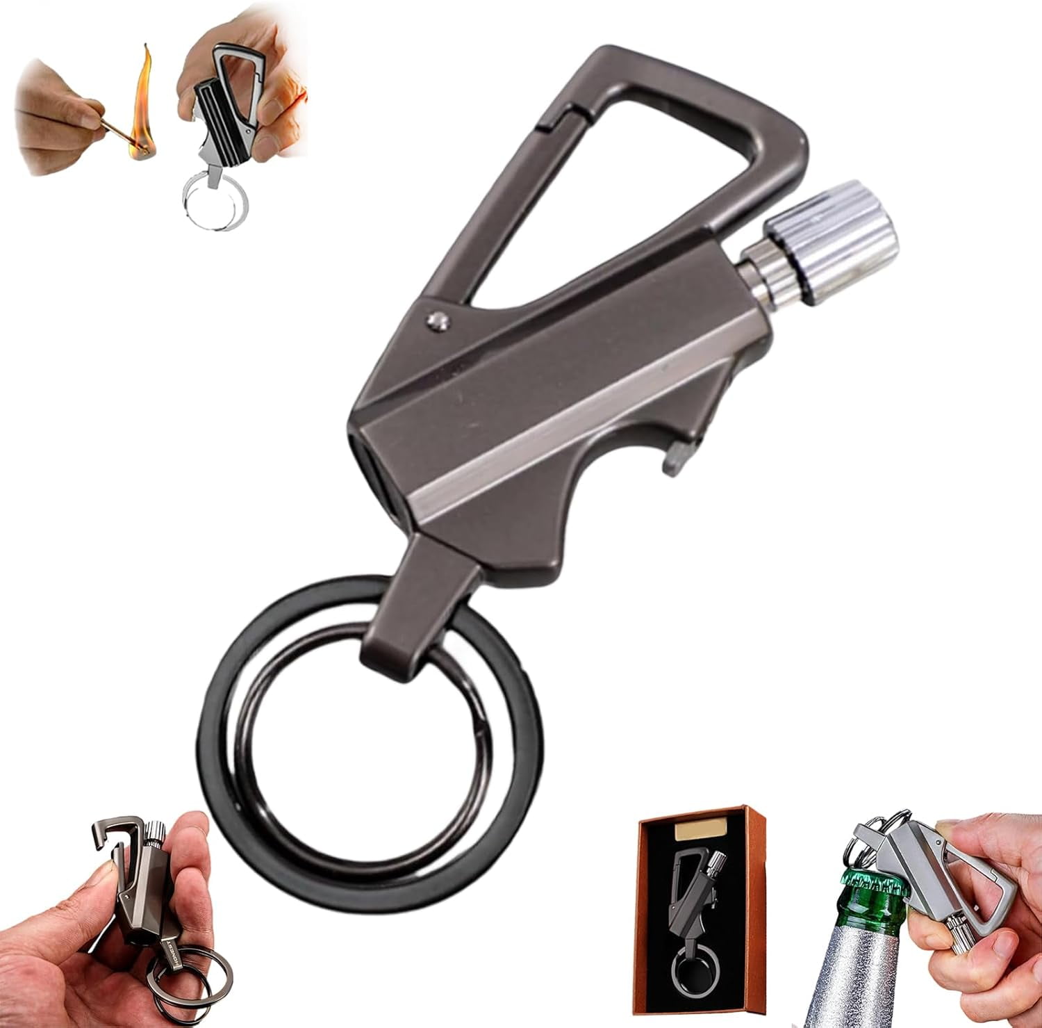 Permanent Match Infinity Lighter with Multitool Keychain Bottle Opener ...