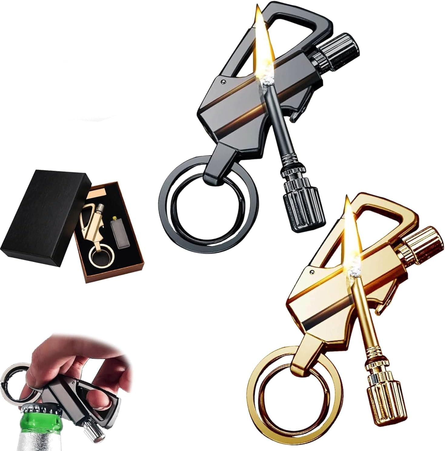 Permanent Metal Lighter,Keychain Lighter Match Strike,Reusable ...