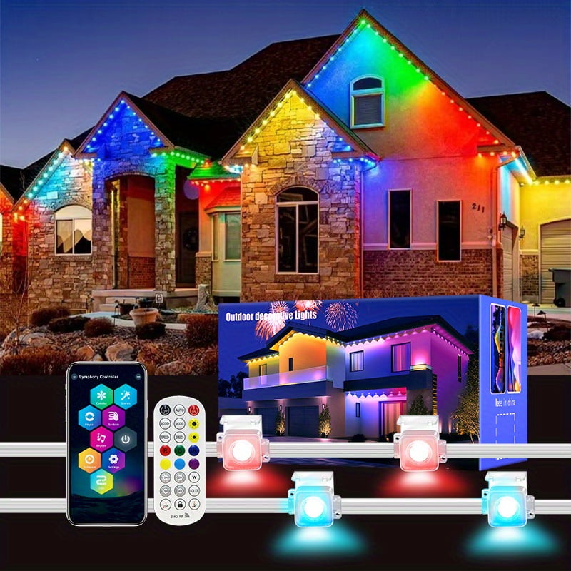Permanent Outdoor Lights, 100ft Eternity RGB Built in Chip Outdoor ...