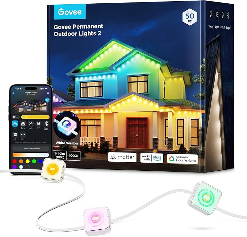 Permanent Outdoor Lights 2, 100ft RGBIC Outdoor Lights with 72 LED ...