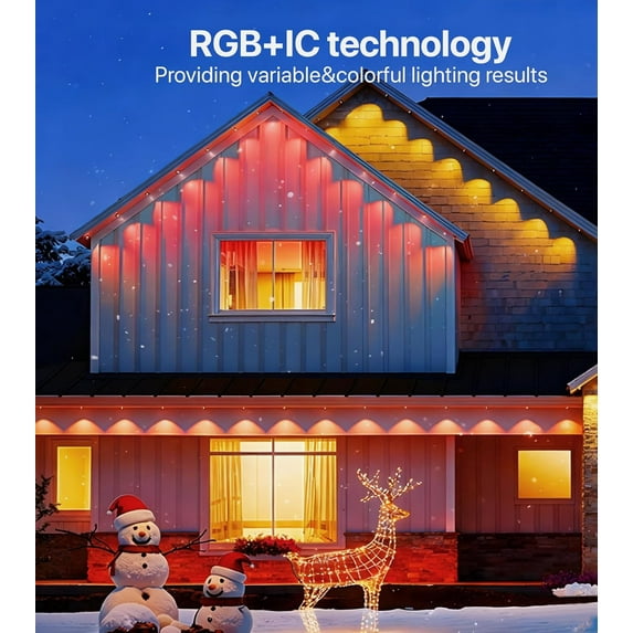 Permanent Outdoor Lights for House: 100FT RGB+ LED Eave Light with ...