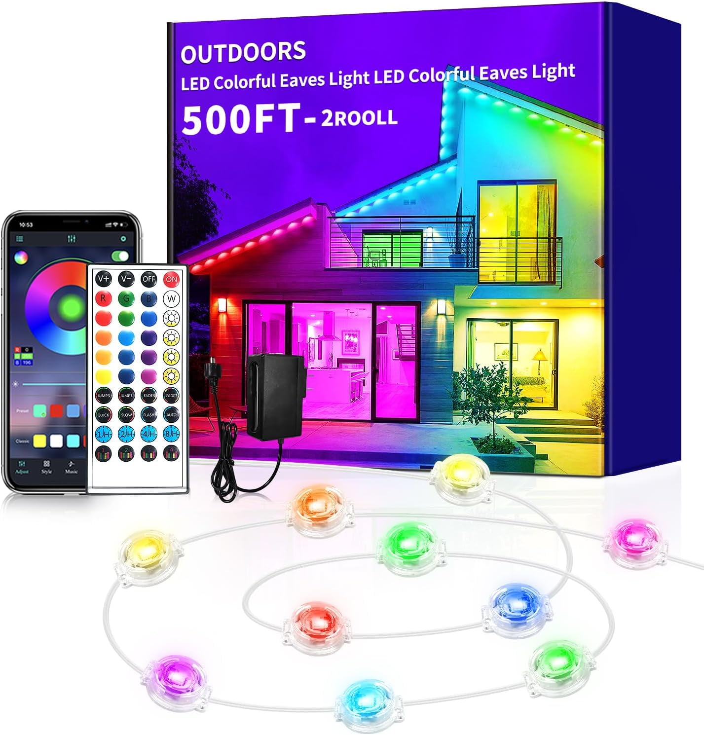 Permanent Outdoor Lights,RGB Eaves Light with App Control Remote,DIY ...