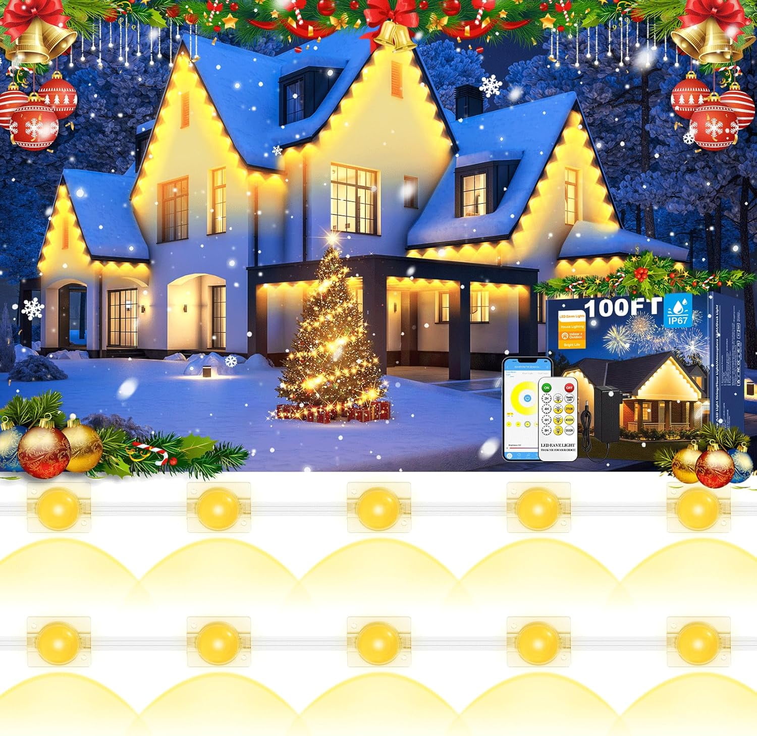 Permanent Outdoor Lights Warm White Cold White for House Lighting ...