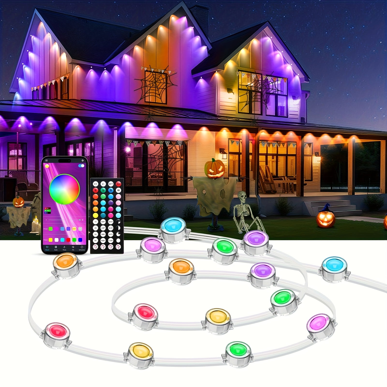 Permanent Outdoor RGB LED Eaves Lights - IP67 Waterproof, App/Remote Control, Longlasting ...