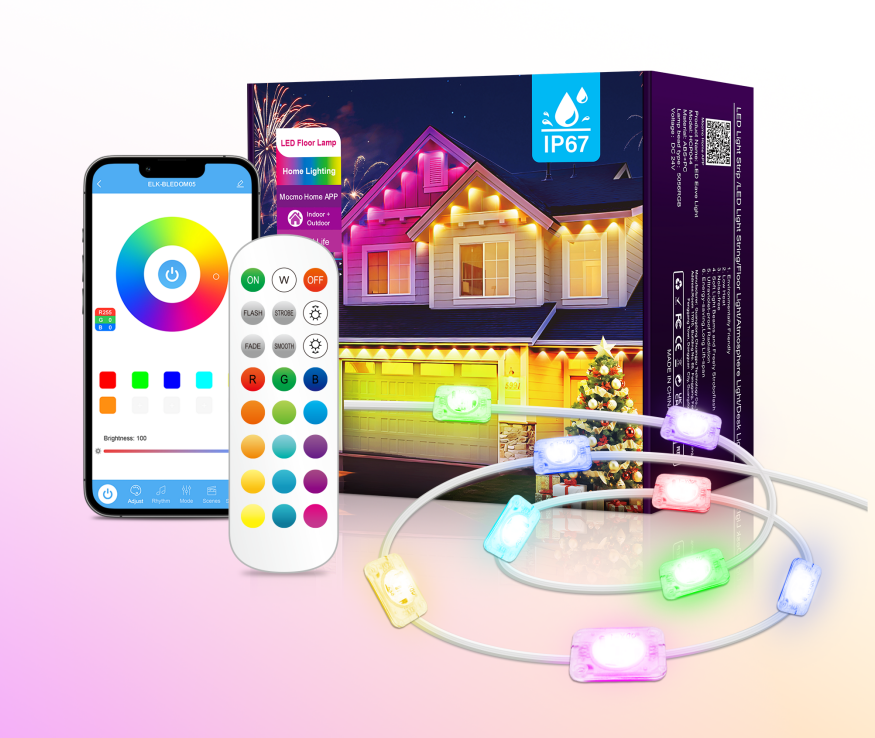 Permanent Outdoor RGB Lights Smart LED Eave Lights with App/Remote for ...