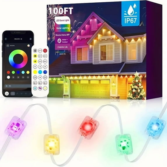 Permanent Outdoor RGB Smart LED Eaves Lights with IP67 IP67 Smart LED ...