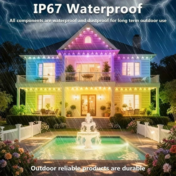 Permanent Outdoor RGB Smart LED Eaves Lights with IP67 IP67 Smart LED ...