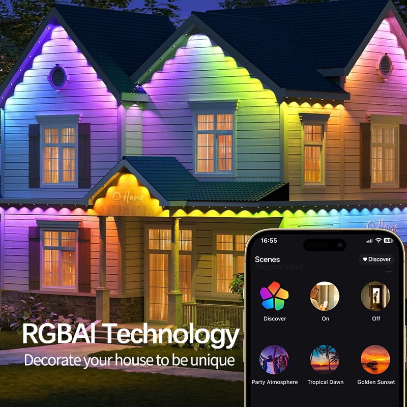 Permanent Outdoor String Lights with Multiple Scene Modes, App and ...