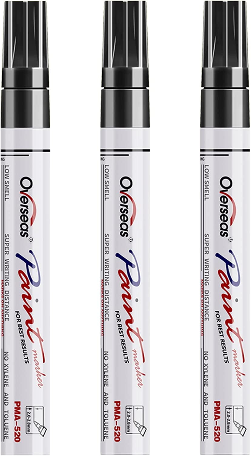 Permanent Paint Markers Pens - 3 Pack Black Oil Based Paint Pens ...