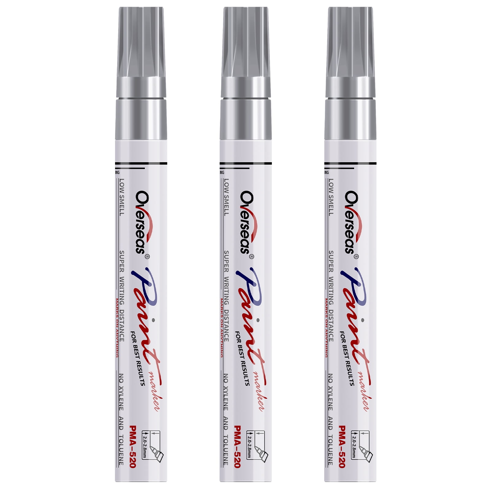 Overseas Permanent Paint Markers, Silver, Oil-Based, Medium Tip ...