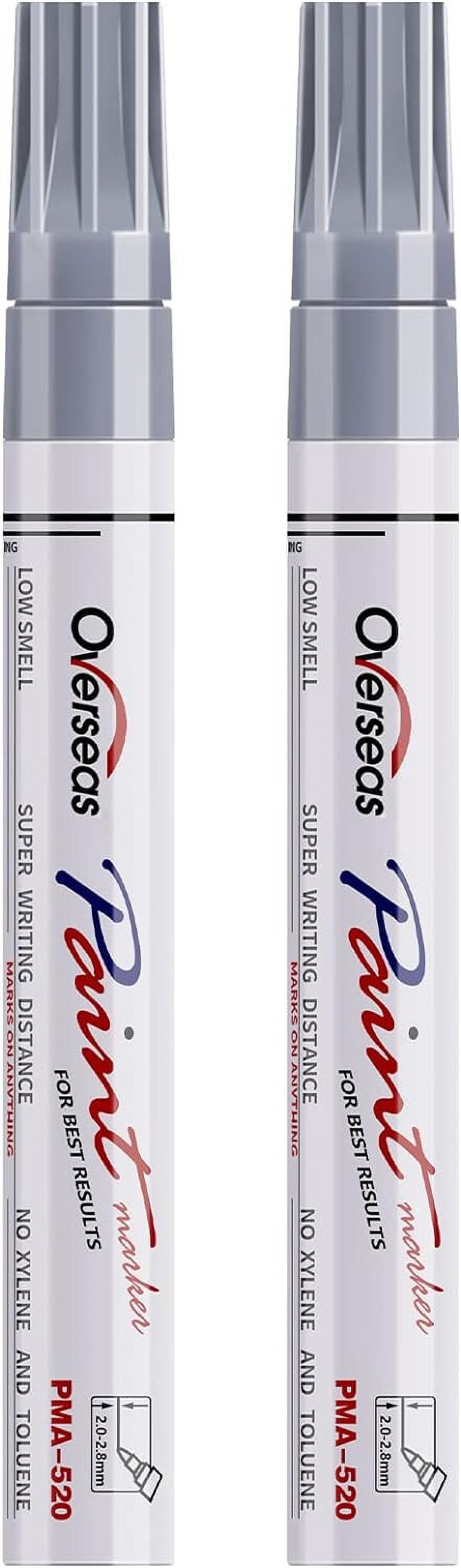 Overseas Permanent Paint Pens Silver Markers - 2 Pack Metallic Oil ...