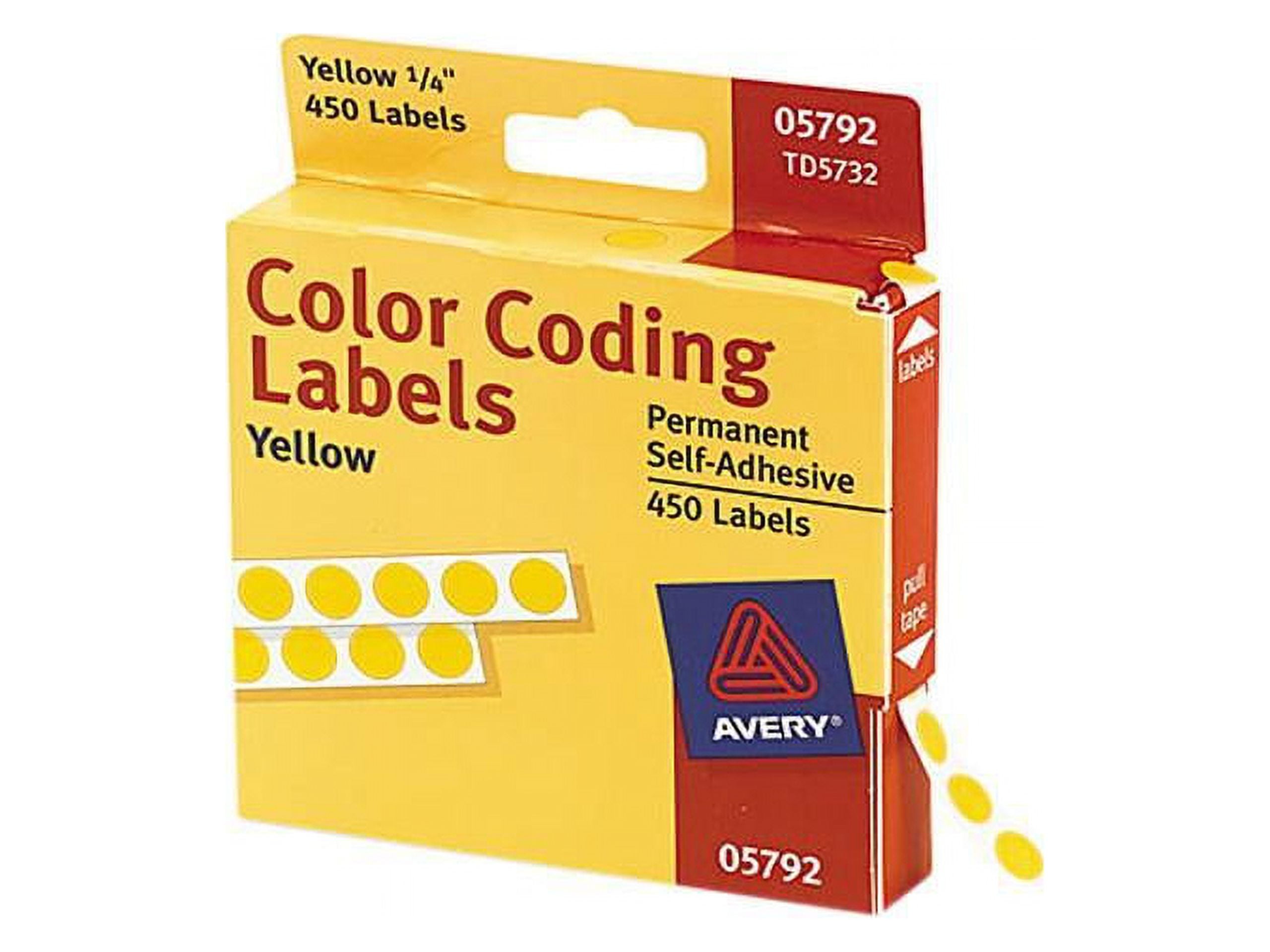 Avery Permanent Color Coding Labels, 1/4" Round, Pack of 450, Available ...