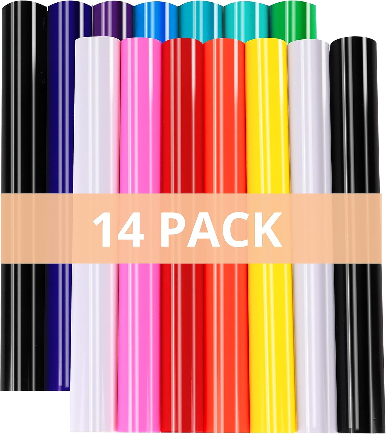 Permanent Vinyl for Cutting Machine - 14 Pack Glossy Adhesive Vinyl, 12 ...