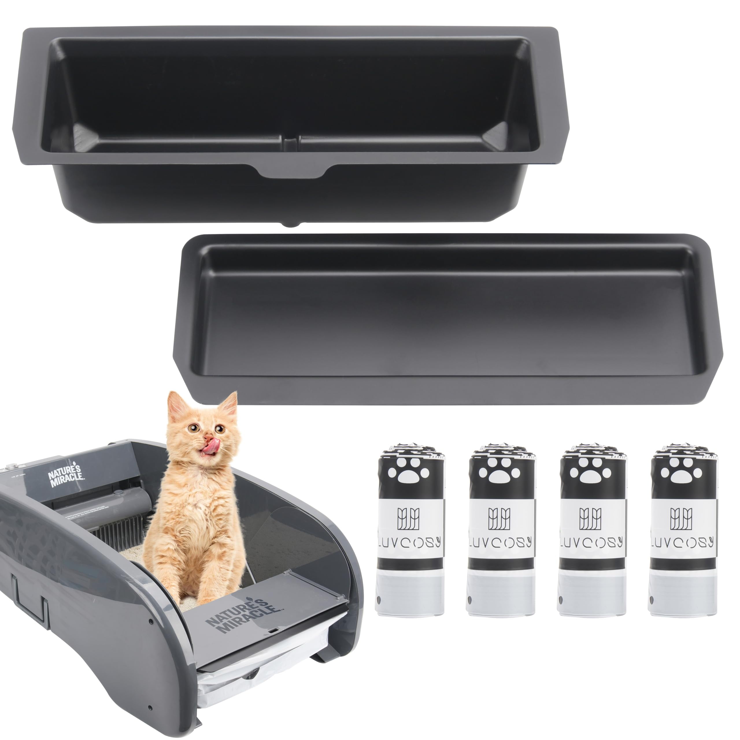 Permanent Waste Receptacle with 40 Litter Box Liners Compatible with ...