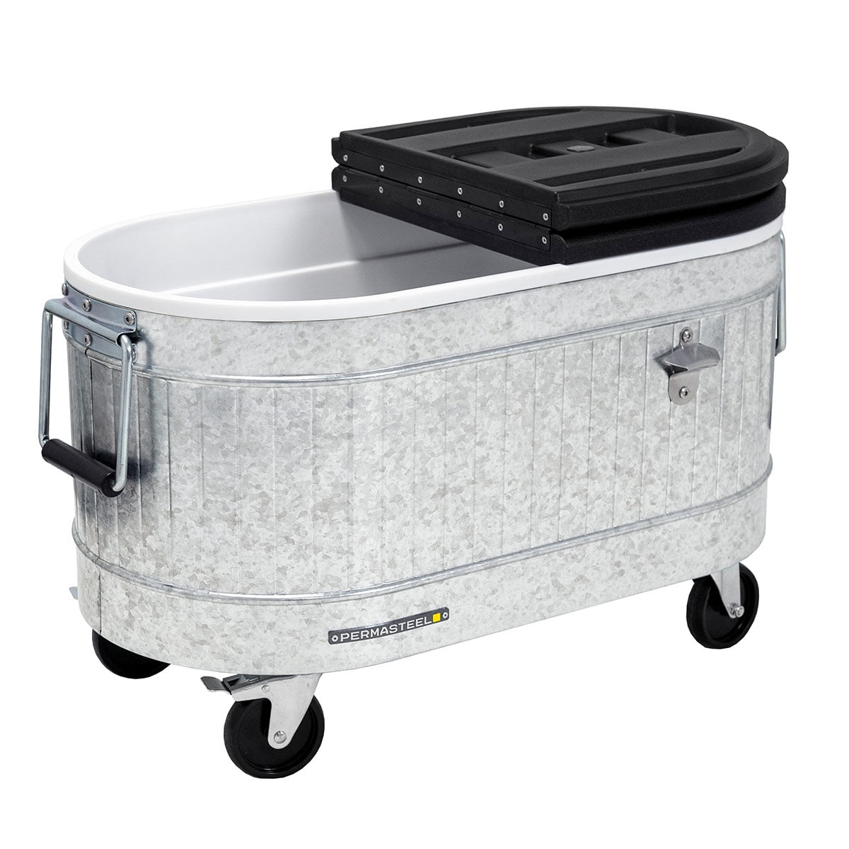 Permasteel Galvanized Cooler with Wheels, Offers 36-Hours Of Ice ...