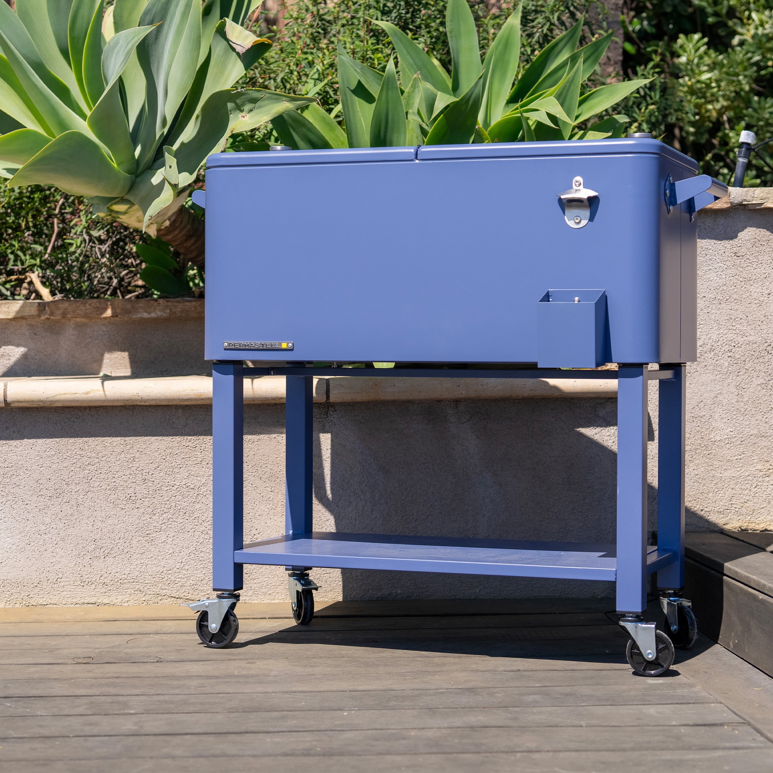 Permasteel 80-Qt Rolling Outdoor Cooler with Removable Basin, PS-223-AZ, Azure Blue - Walmart.com
