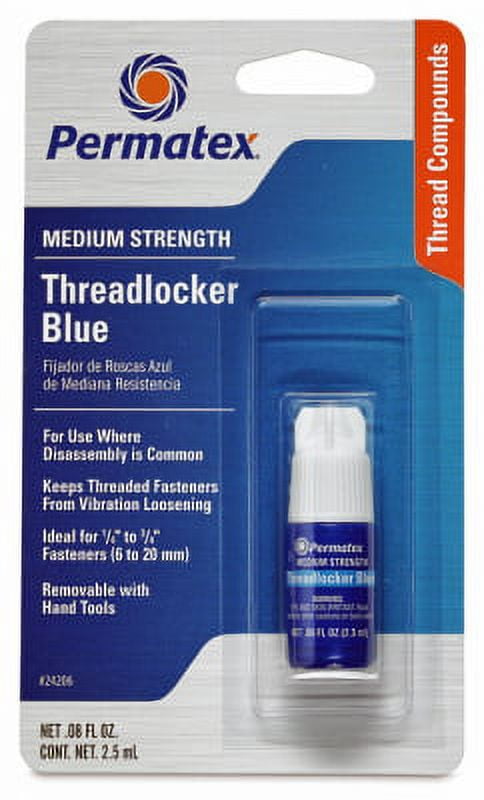 Permatex 2.5ML Bottle Medium Strength Threadlocker Blue, Each - Walmart.com
