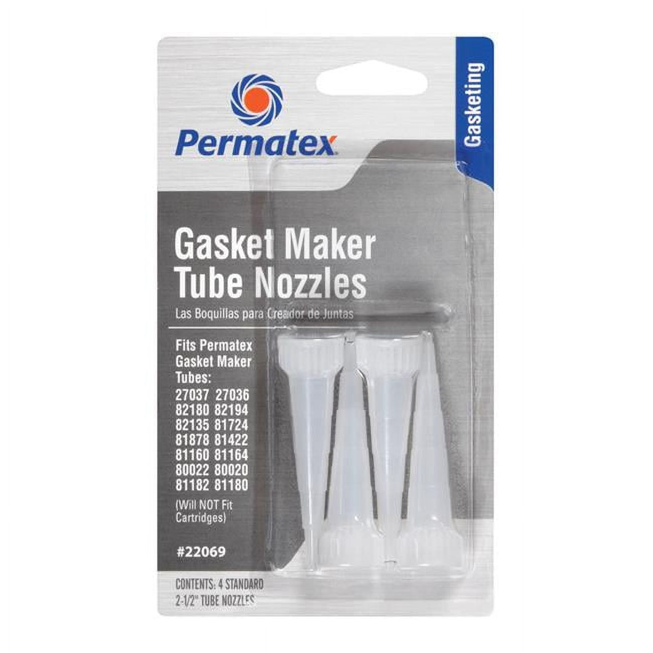 Permatex 22069 Plastic Clear Gasket Maker Tube Nozzles (Pack of 4 ...