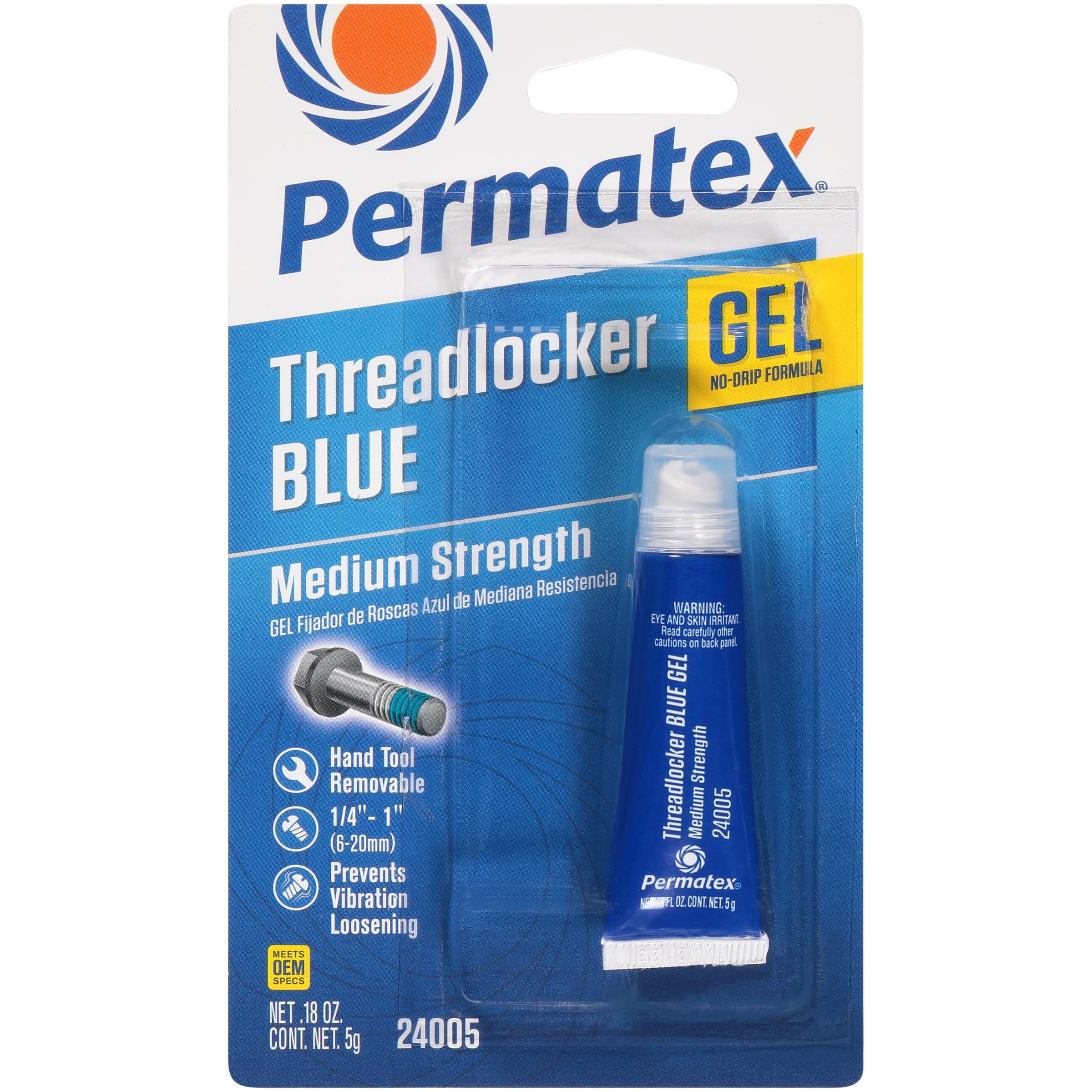 Permatex 24005 Threadlocker Blue Gel Medium Strength,Thread Lock ...