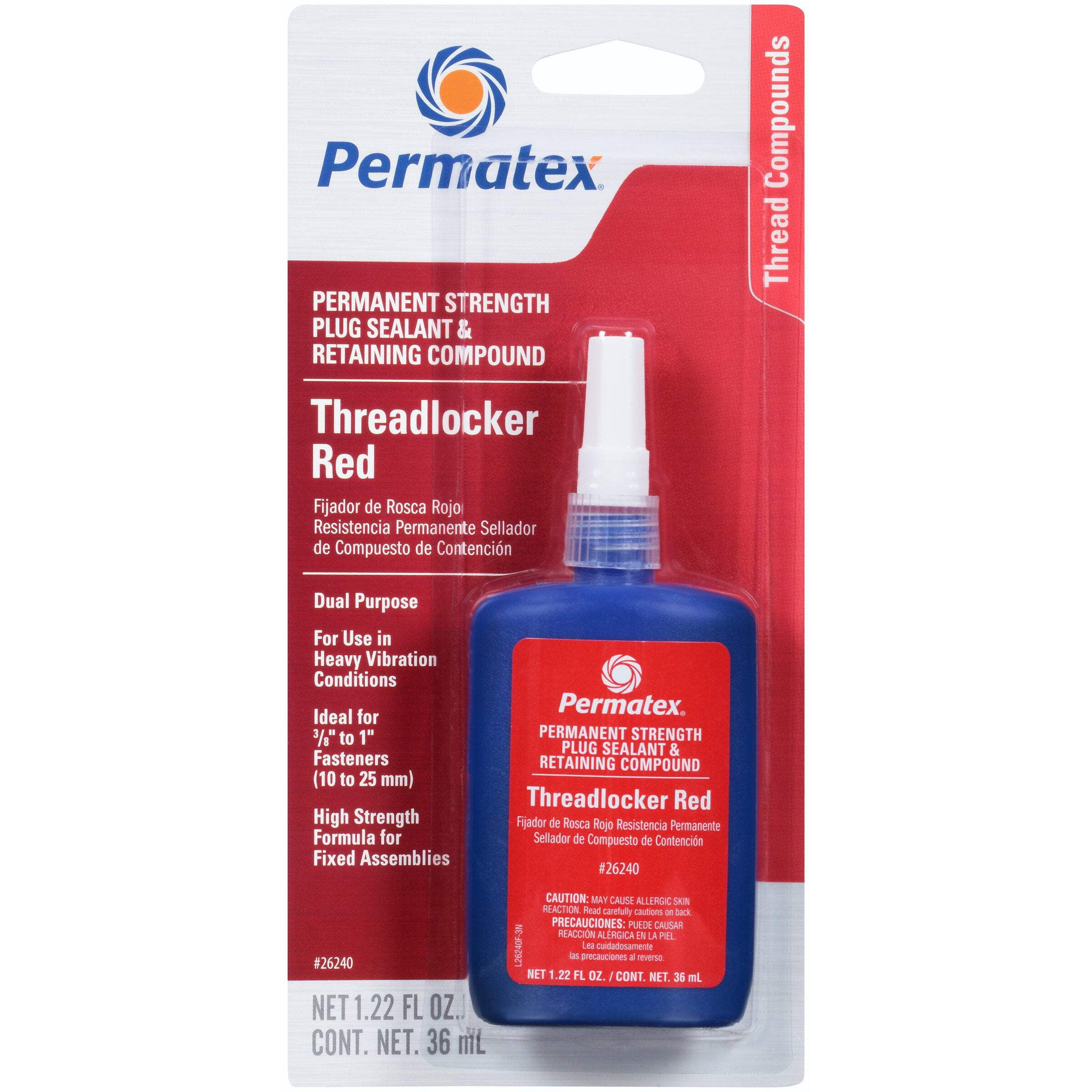 Permatex 26240; Red Permanent Threadlock - Walmart.com