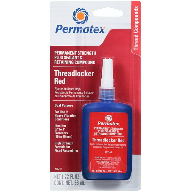 Permatex Permanent Strength Threadlocker RED Cup/Core Plug Sealant R ...