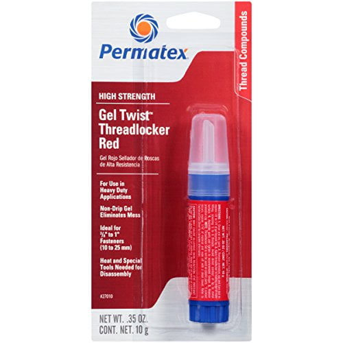 Permatex 27010-6PK High Strength Threadlocker Red Gel Twist, 10 g (Pack ...