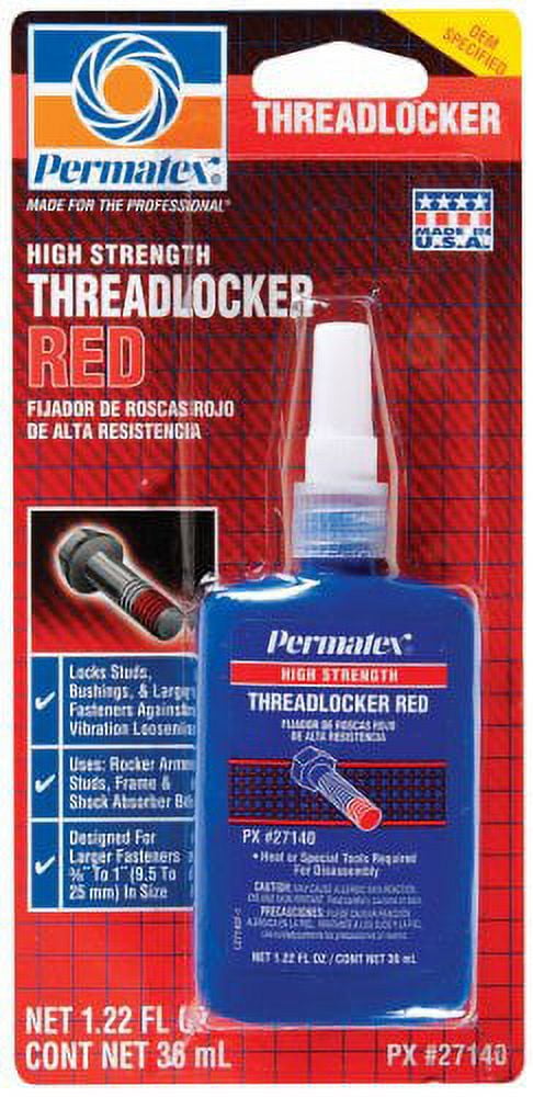 Permatex 27140 Hi-Strength Threadlocker Red - Each - Walmart.com