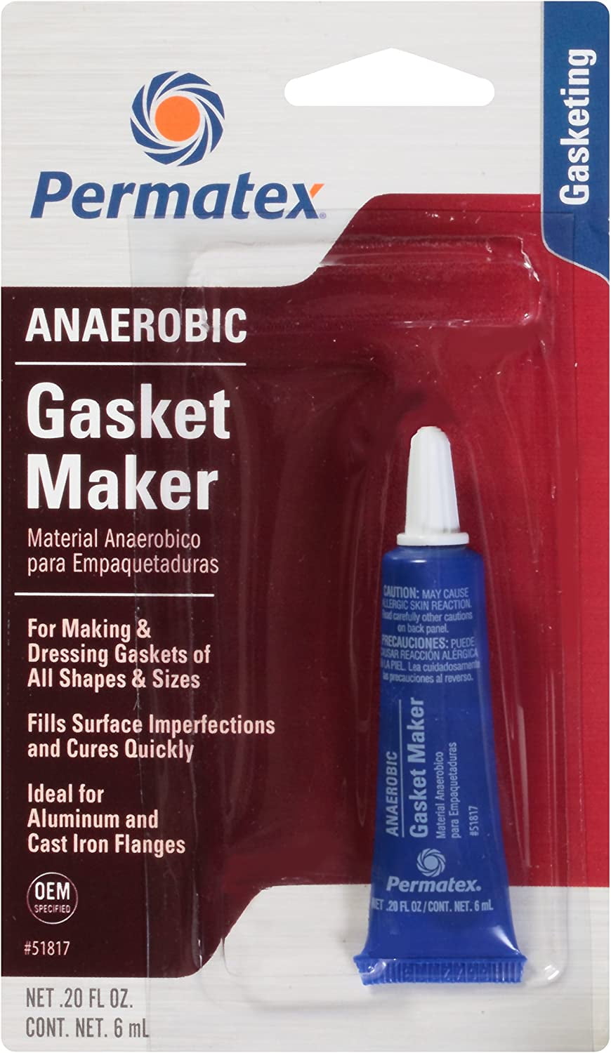 Permatex 51817-12PK Anaerobic Gasket Maker, 6 ml Tube (Pack of 12 ...