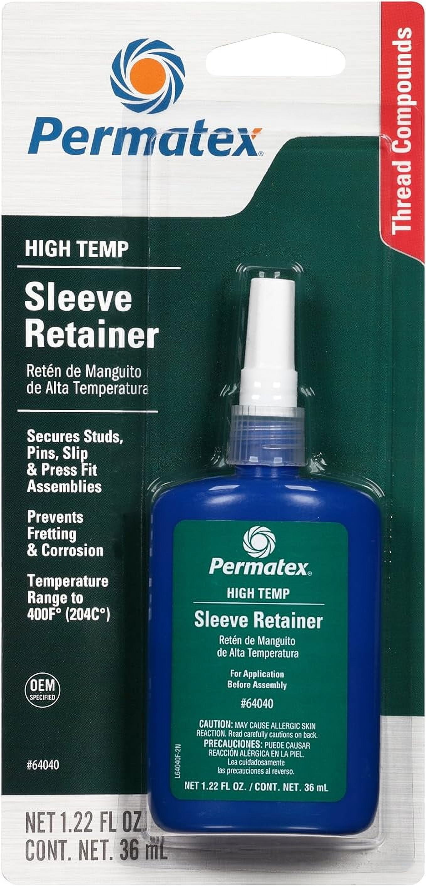 Permatex 64040 High Temperature Sleeve Retainer, 36 ml - Walmart.com