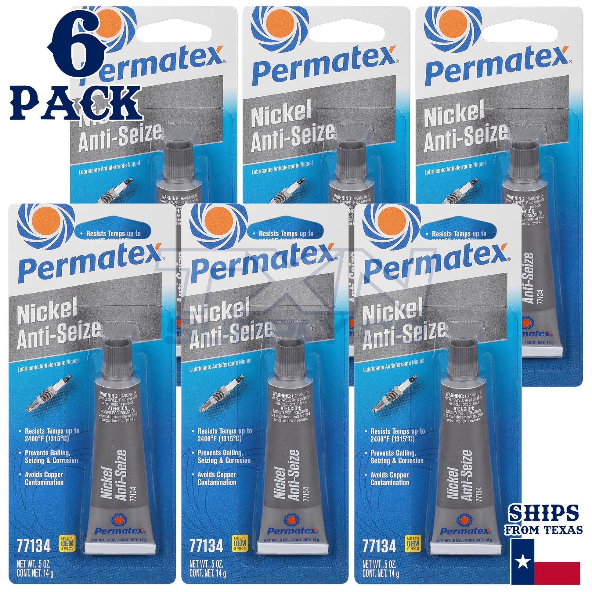 Permatex 77134 Nickel Anti-Seize Lubricant, 0.5 oz Tube Pack of 6 ...