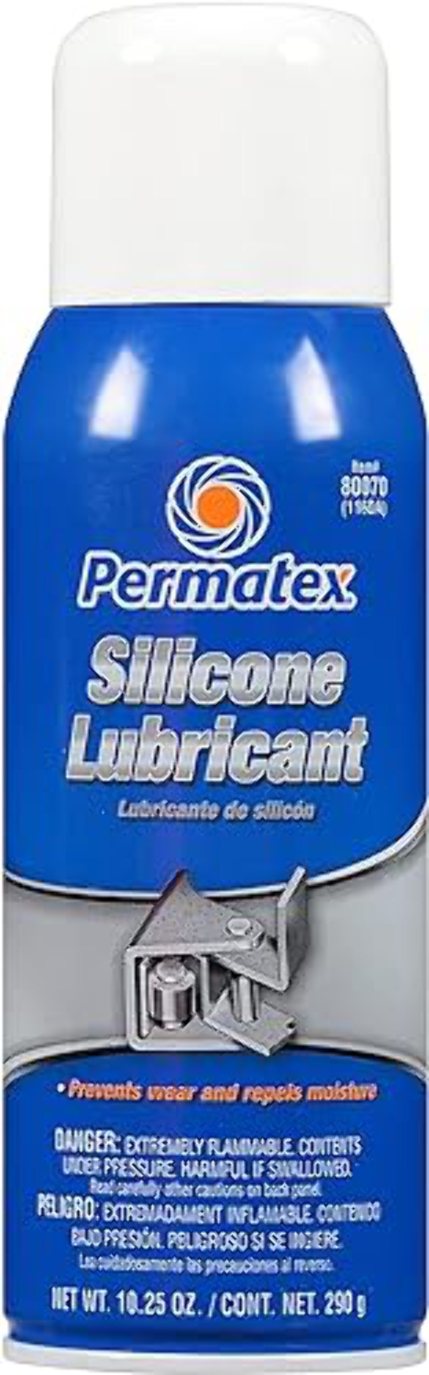 Permatex 80070 Silicone Spray Lubricant, 10.25 oz. net Aerosol Can, 2 ...