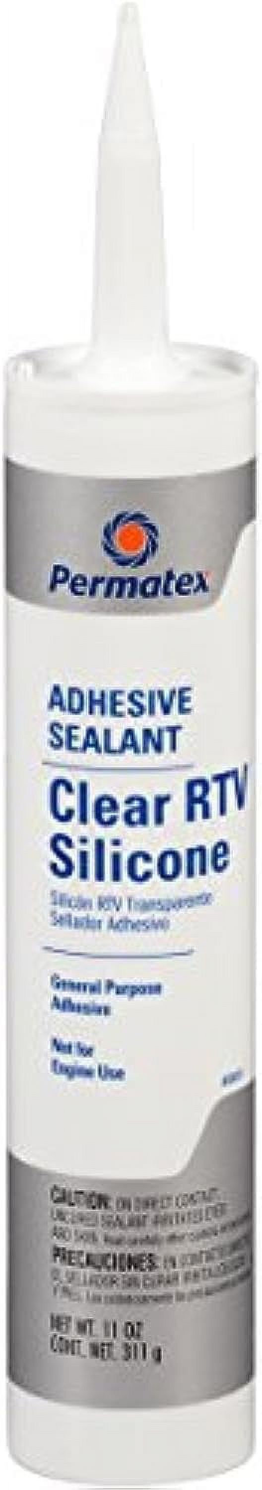 Permatex 80855-12PK Clear RTV Silicone Adhesive Sealant, 11 oz. (Pack ...