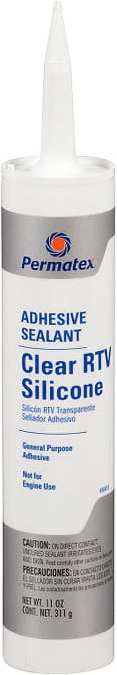 Permatex 80855 Clear RTV Silicone Adhesive Sealant, 11 oz. - Walmart.com