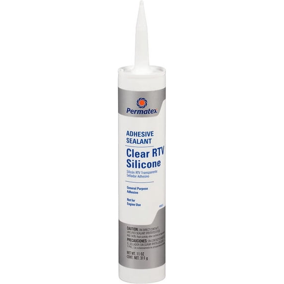 Permatex 80855 Clear RTV Silicone Adhesive Sealant, 11 oz. - Walmart.com