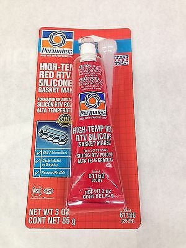 Permatex 81160 High-Temp Red RTV Silicone Gasket Maker 3oz/85g-GET ONE ...